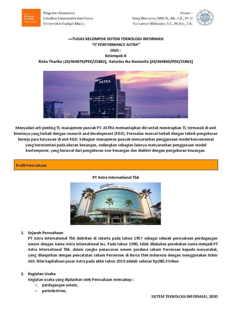 Tugas Kelompok 8 Sti Sesi 9 It Performance Astra | PDF