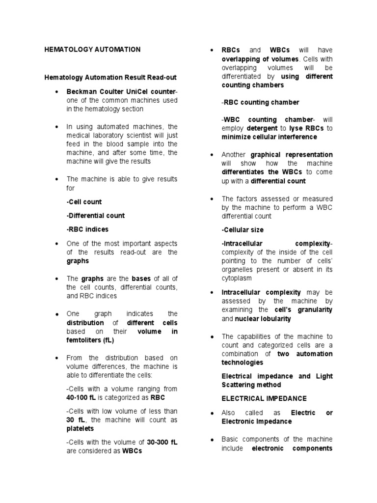 Hematology Automation | PDF | Scattering | Light