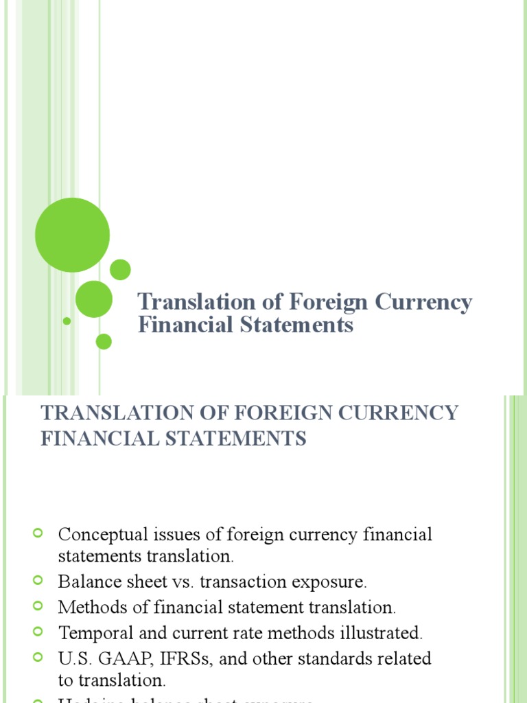 Foreign Currency Translation Methods | PDF | Historical Cost | Depreciation