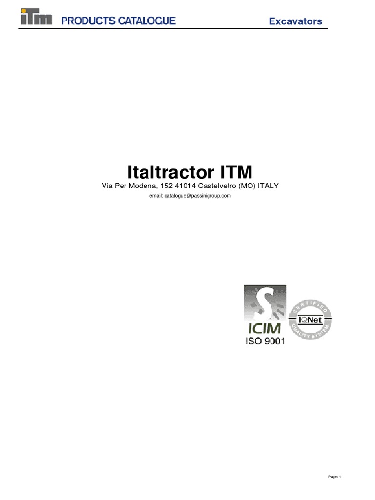 Italtractor ITM 267550541-Excavators | PDF | Industrial Organization ...