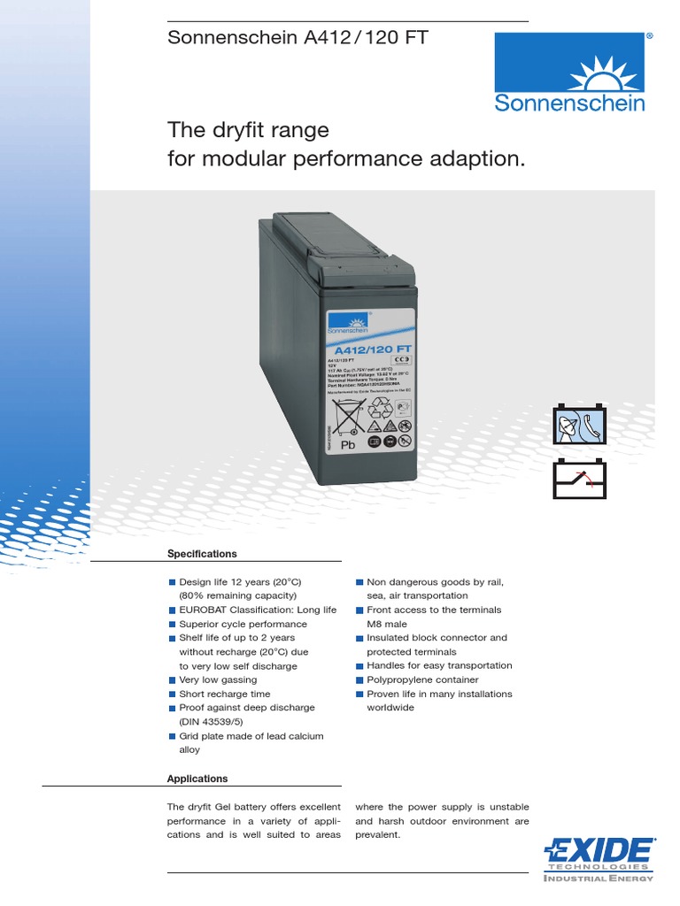 The Dryfit Range For Modular Performance Adaption.: Sonnenschein A412 / 120 FT | PDF ...