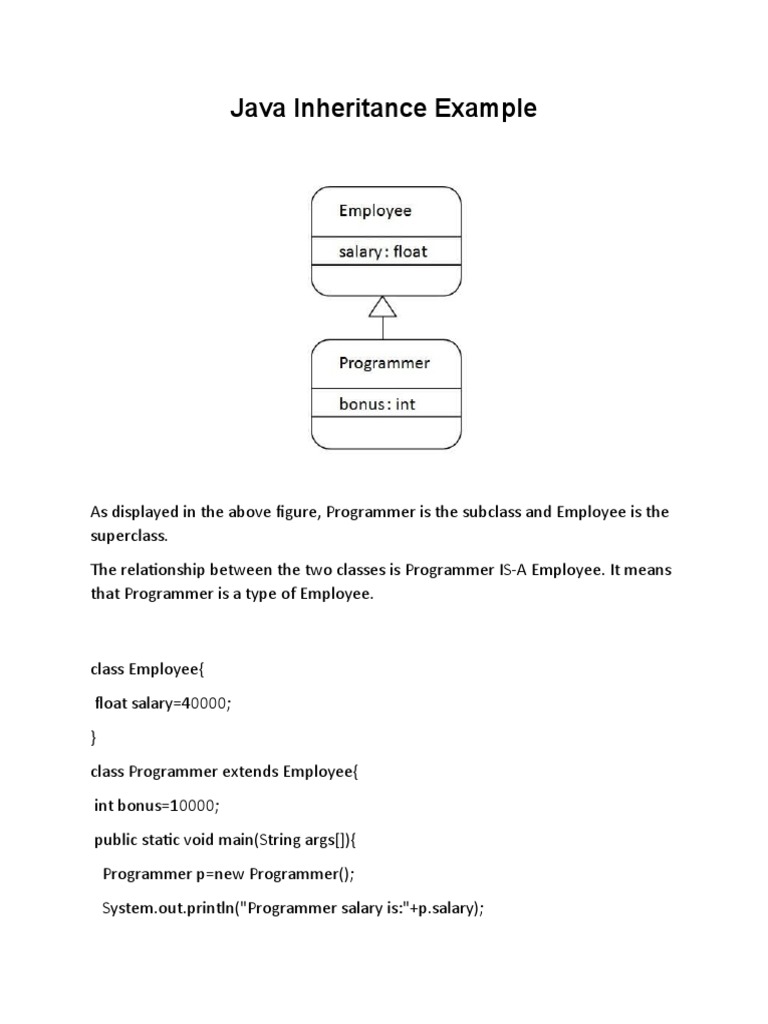 Java Inheritance Example | PDF | Inheritance (Object Oriented ...