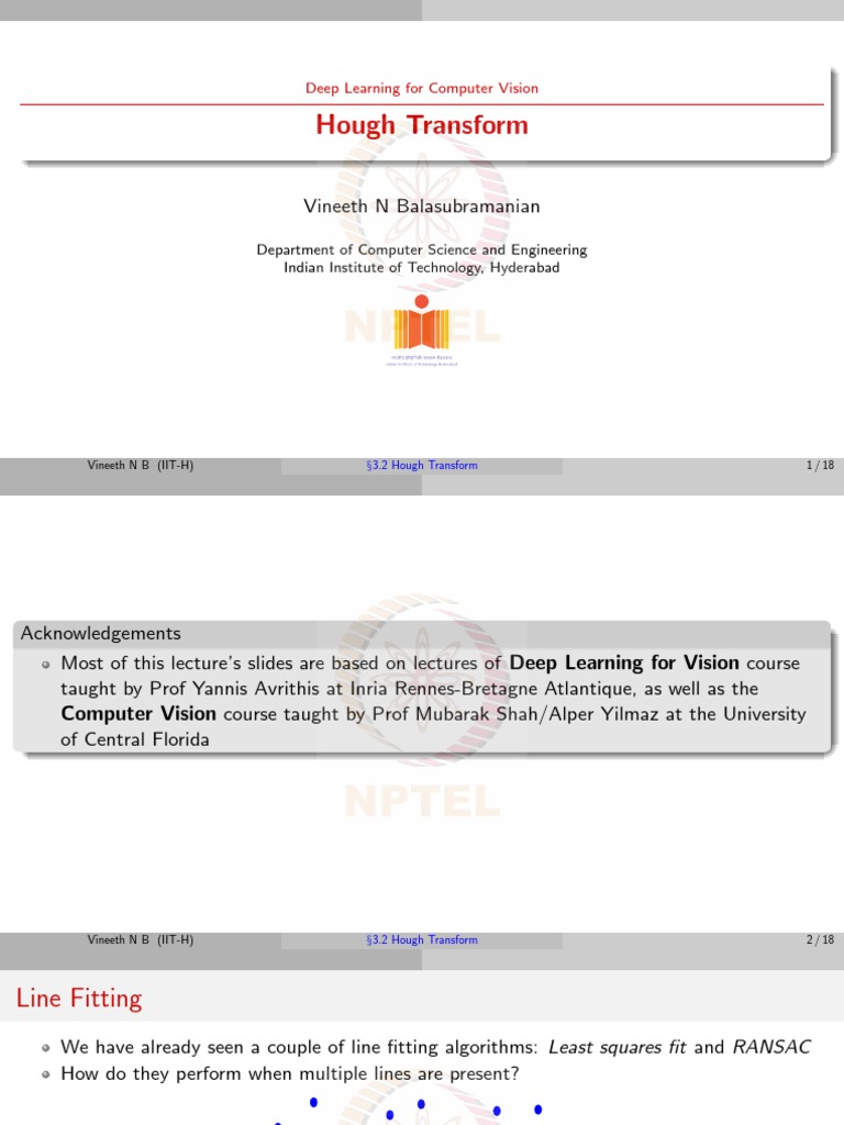 Hough Transform: Vineeth N Balasubramanian | PDF | Algorithms ...