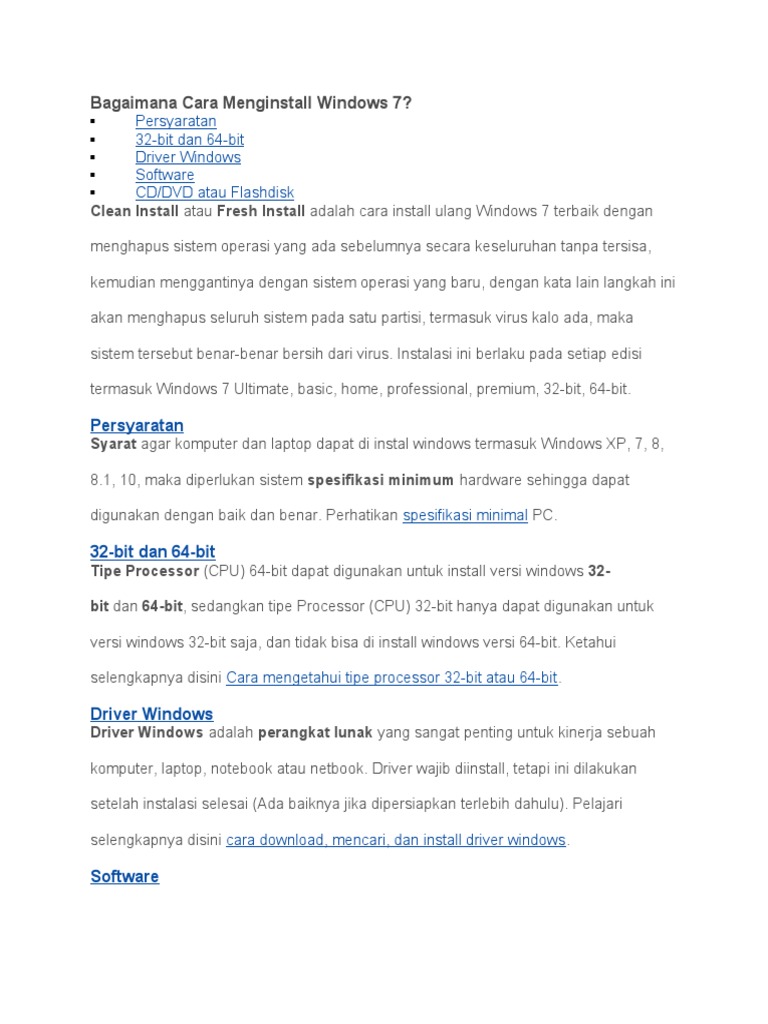 Tugas Instalasi Windows 7 | PDF