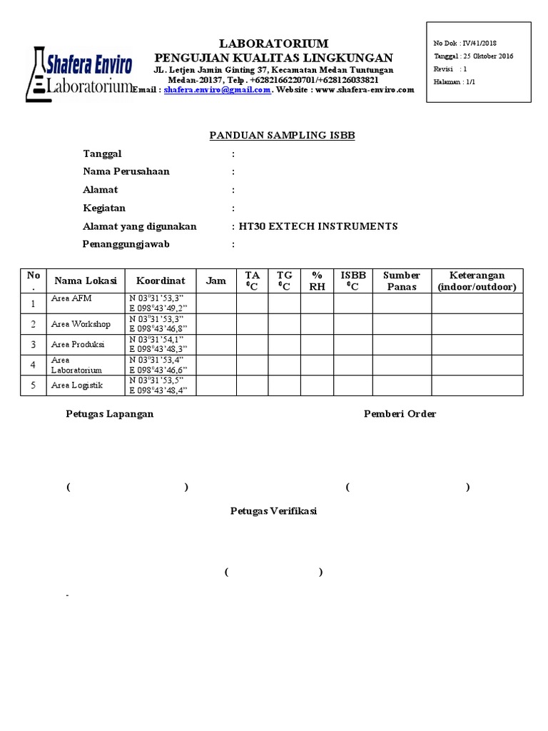 46 Formulir Sampling Isbb | PDF