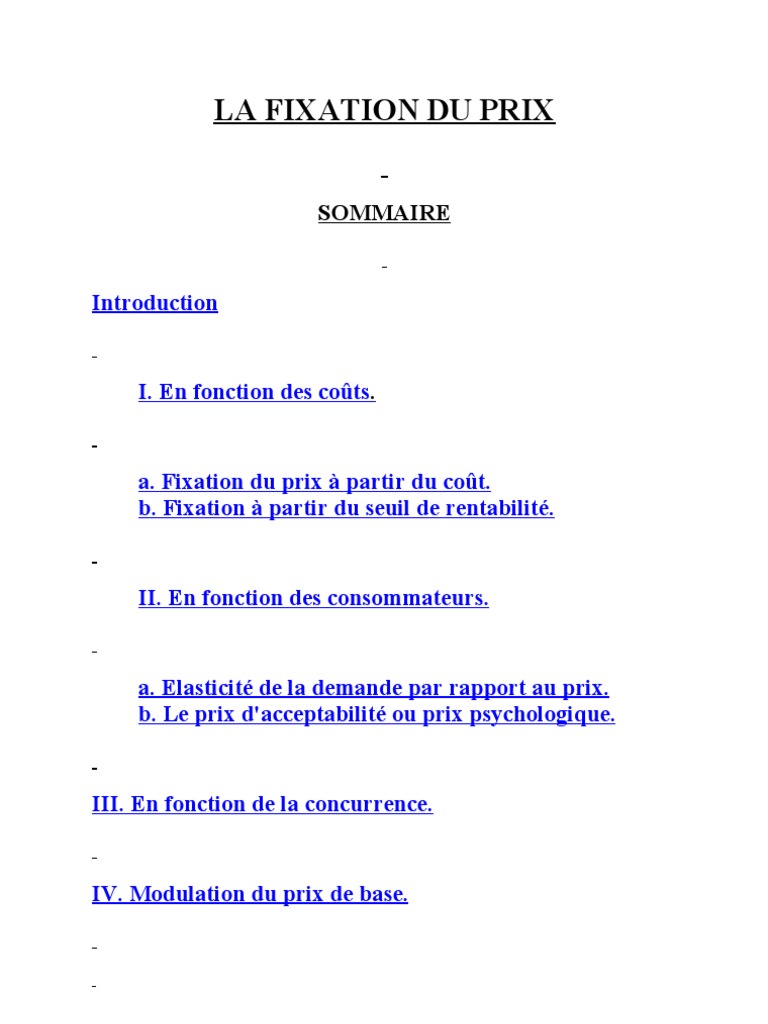 Méthodes de fixation des prix | PDF | Offre et demande | Élasticité ...