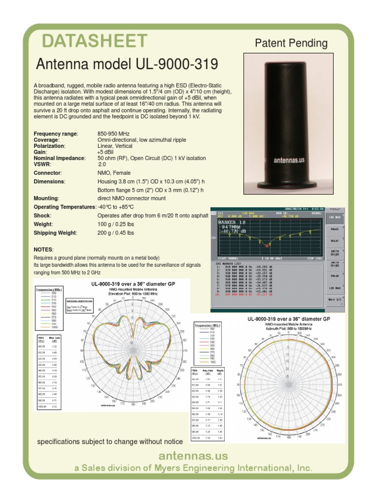 Datasheet UL 9000 319 | PDF