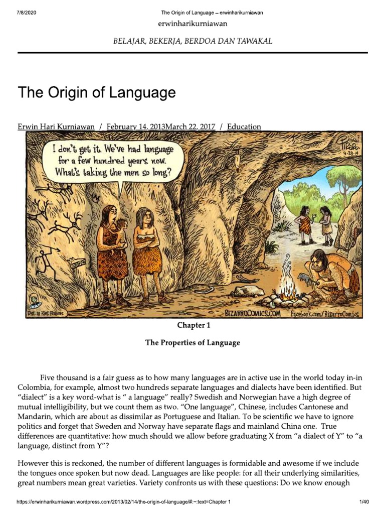 The Origin of Language | PDF