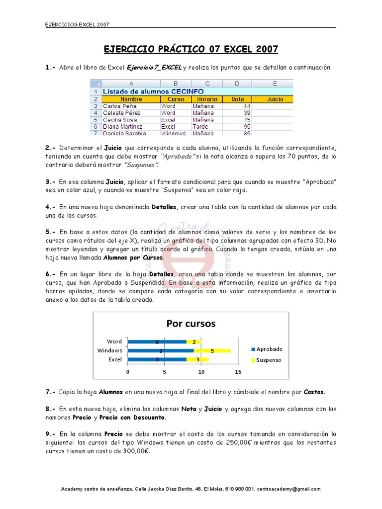 Ejercicio 07 | PDF | Microsoft Excel | Informática