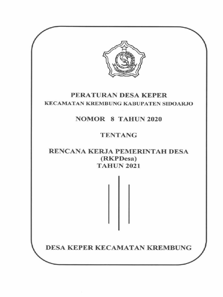 RKPDesa 2021 Keper - Upload | PDF