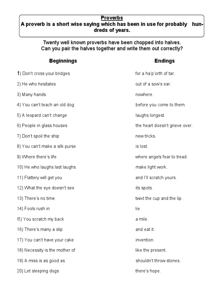 Proverbs - ProverbsWS | PDF | Young Adult