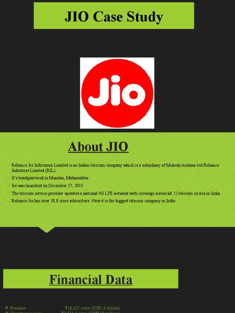 JIO Case Study | PDF | Financial Markets | Telecommunications