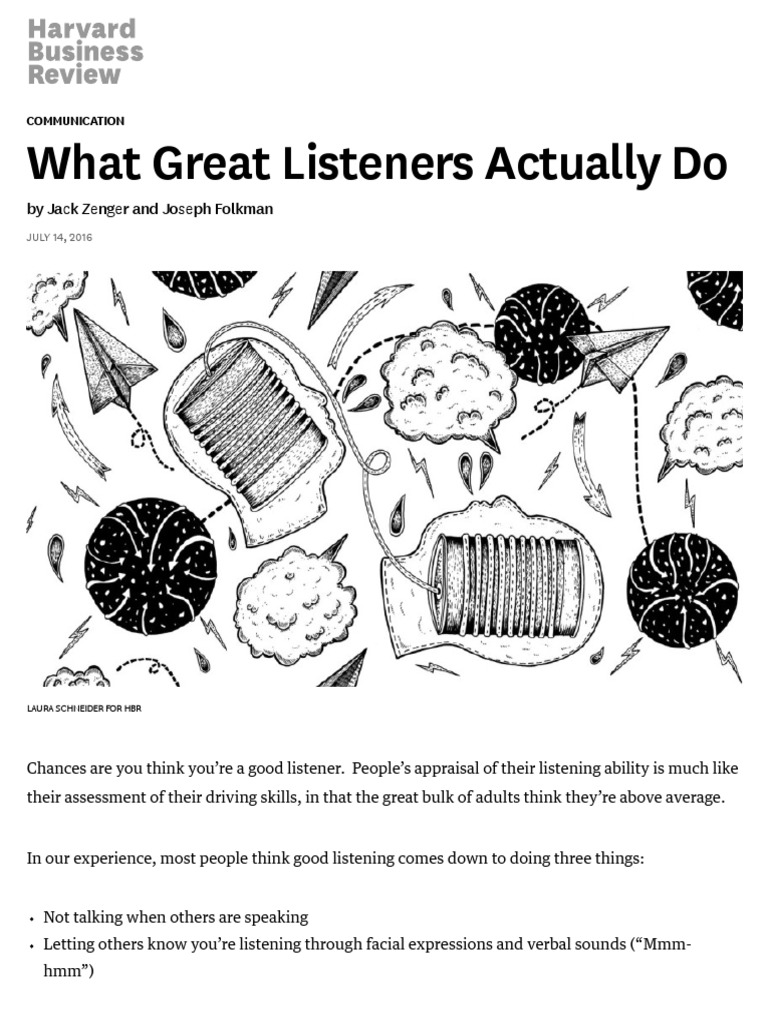 What Great Listeners Actually Do | PDF | Conversation | Nonverbal ...