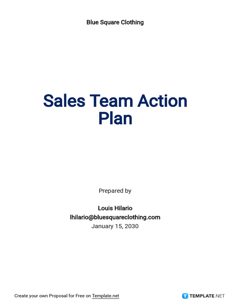 Free Business Sales Action Plan Template | PDF