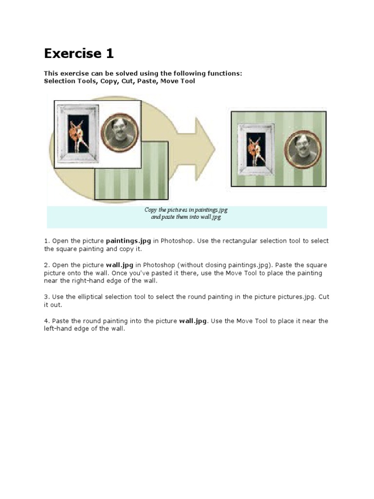 Photoshop Exercise - Copy & Paste Paintings onto Wall | PDF