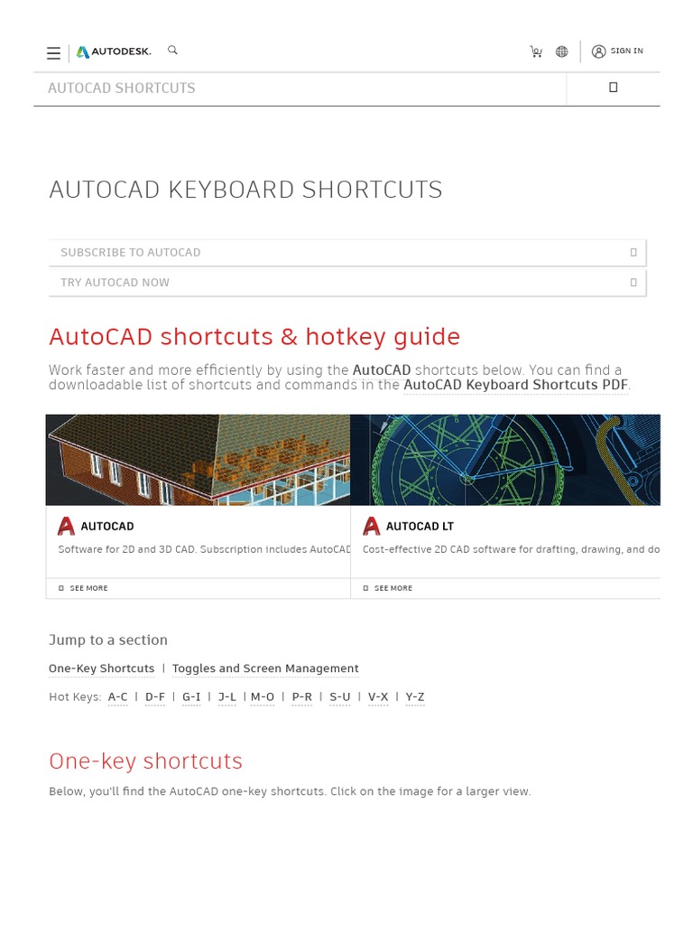 AutoCAD Keyboard Commands & Shortcuts Guide - Autodesk | PDF | Auto Cad ...