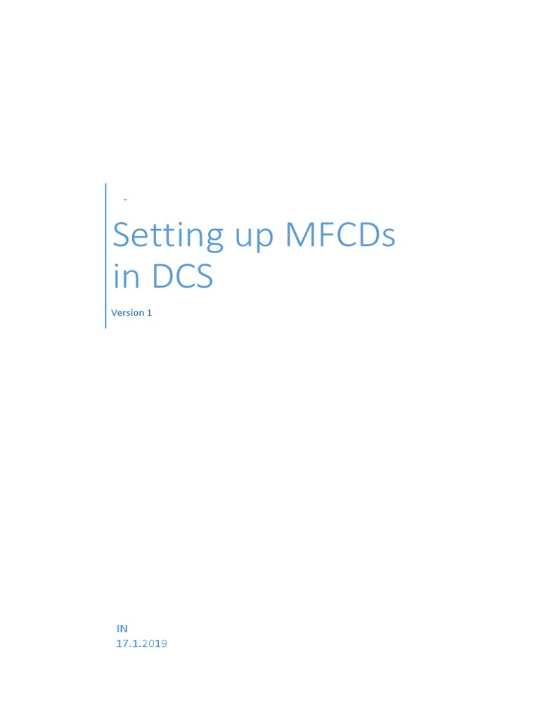 Setting Up MFCDs in DCS | PDF