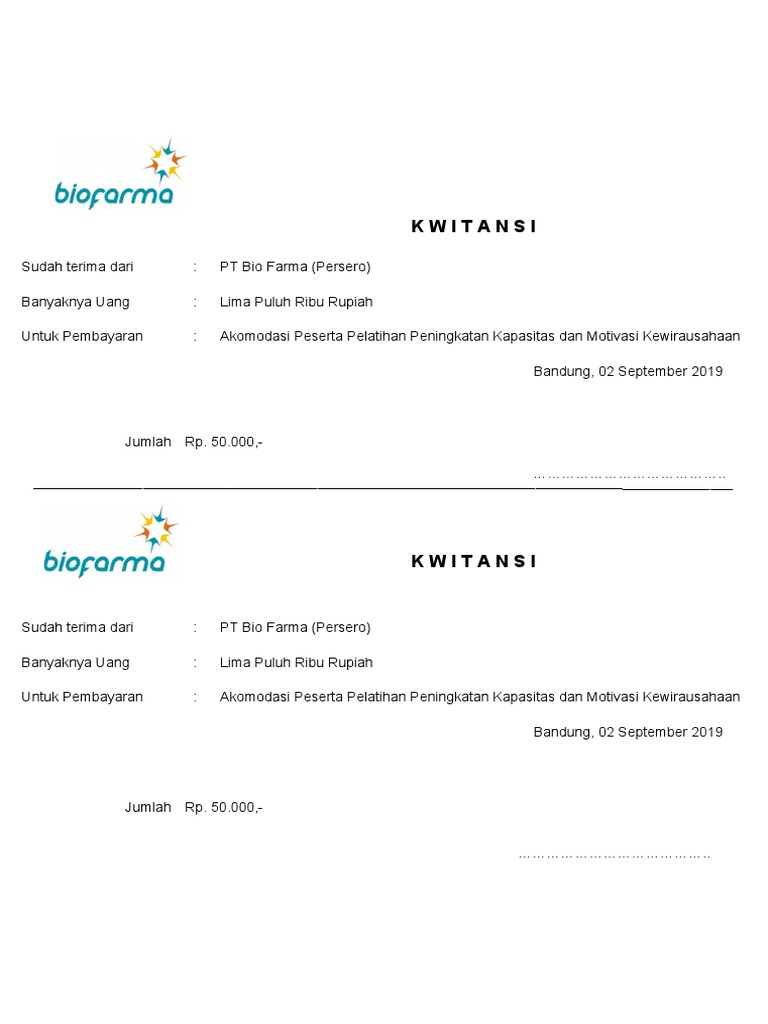 Kwitansi Uang Transport | PDF