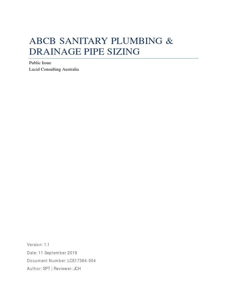 Report Sanitary Plumbing Drainage and Pipe Sizing | PDF | Sanitary ...