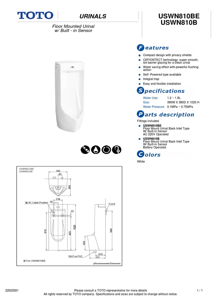 Compact Floor Mounted Urinal with Built-In Sensor and Water Saving ...