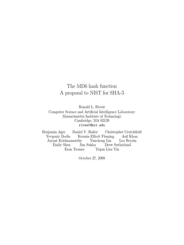 md6 Report | PDF | Parameter (Computer Programming) | Computer Science