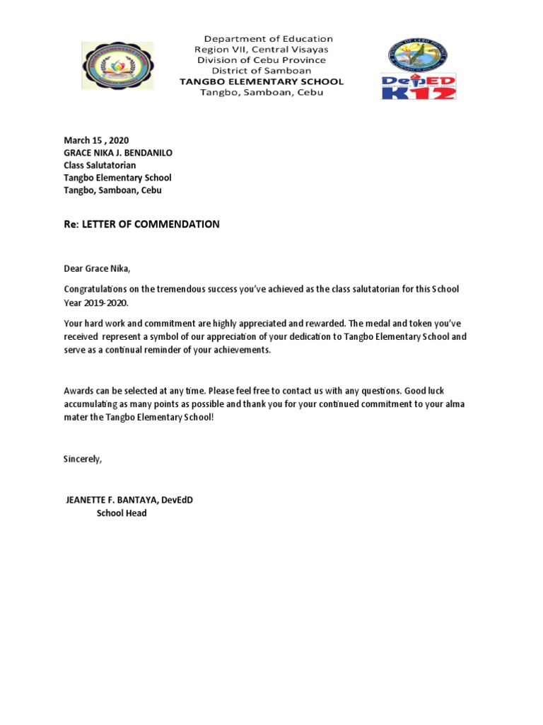 Commendation Letter | PDF