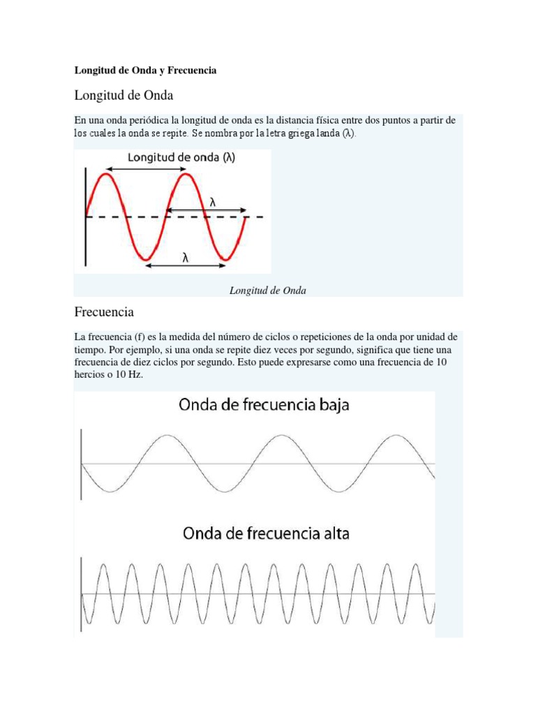 Longitud de Onda y Frecuencia | PDF