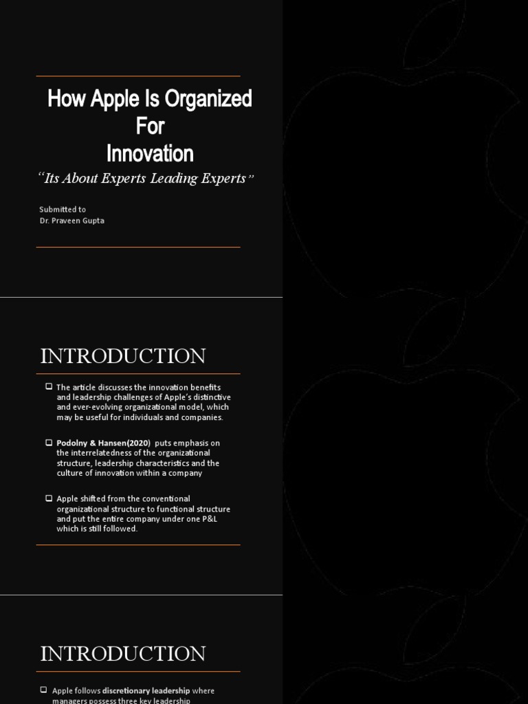 Apple's Functional Structure for Innovation | PDF | Expert | Leadership