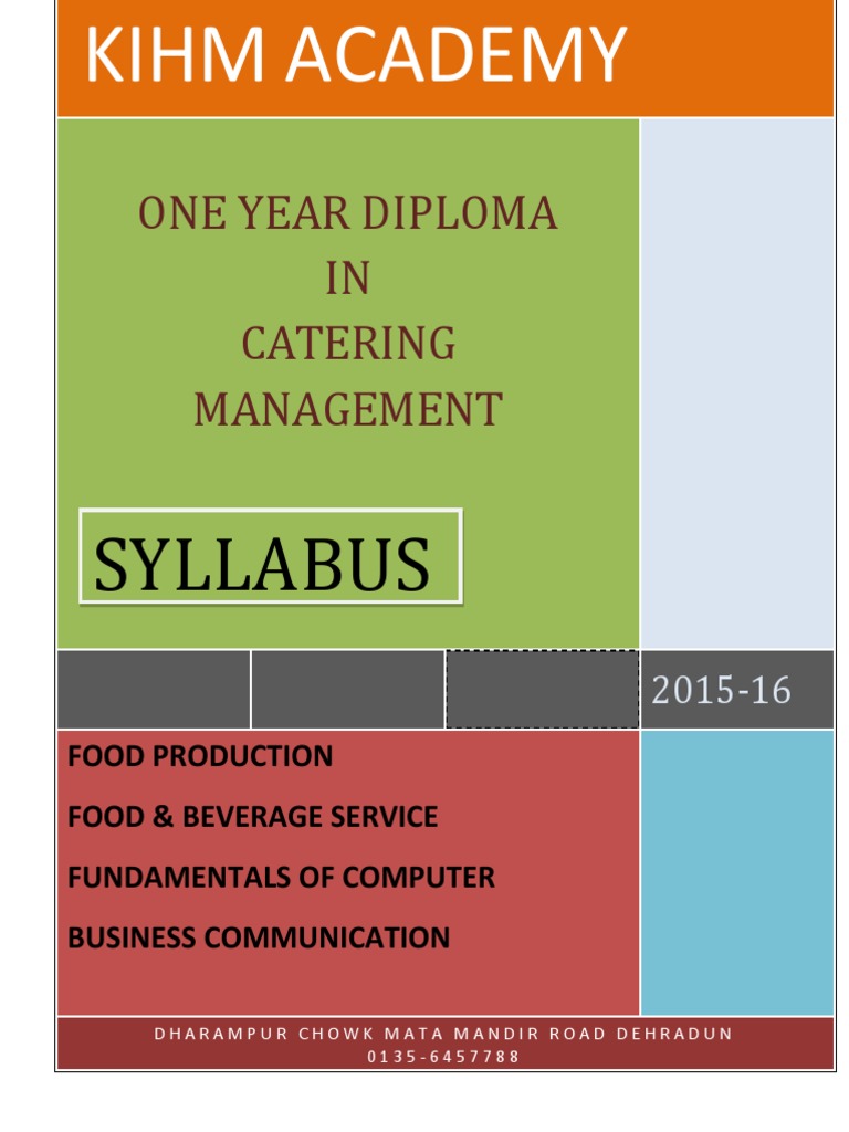 Catering Management Diploma Syllabus | PDF | World Wide Web | Internet ...