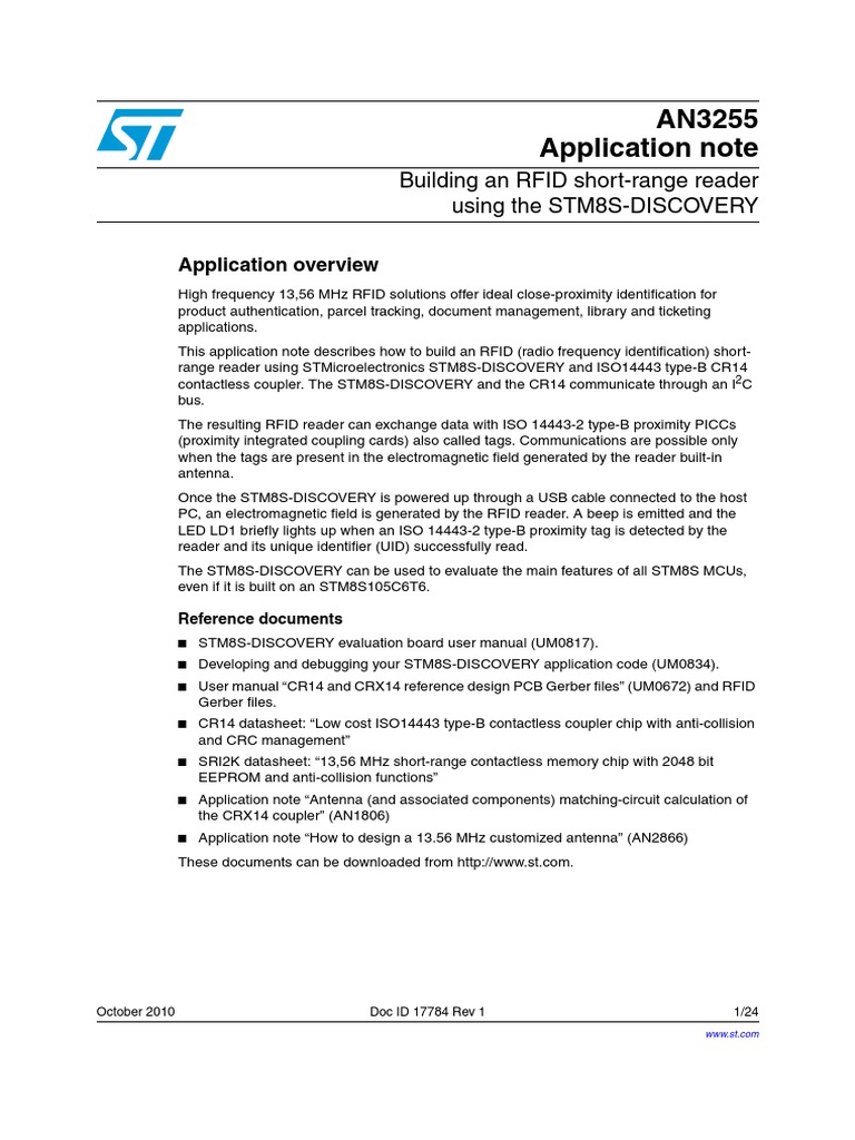 Stm Stm8 Stm8s208mb Learning Centre Mcu Application Notes Stmicroelectronics Application 