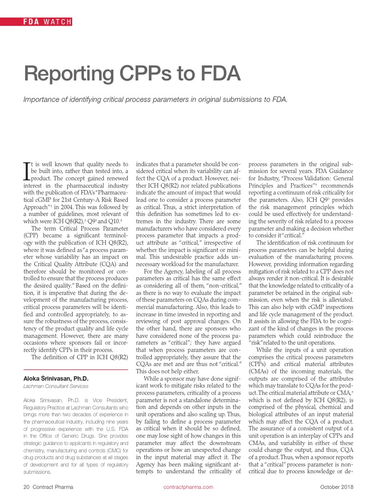 Reporting Cpps To Fda20 22 FDA 1018 | PDF | Food And Drug ...