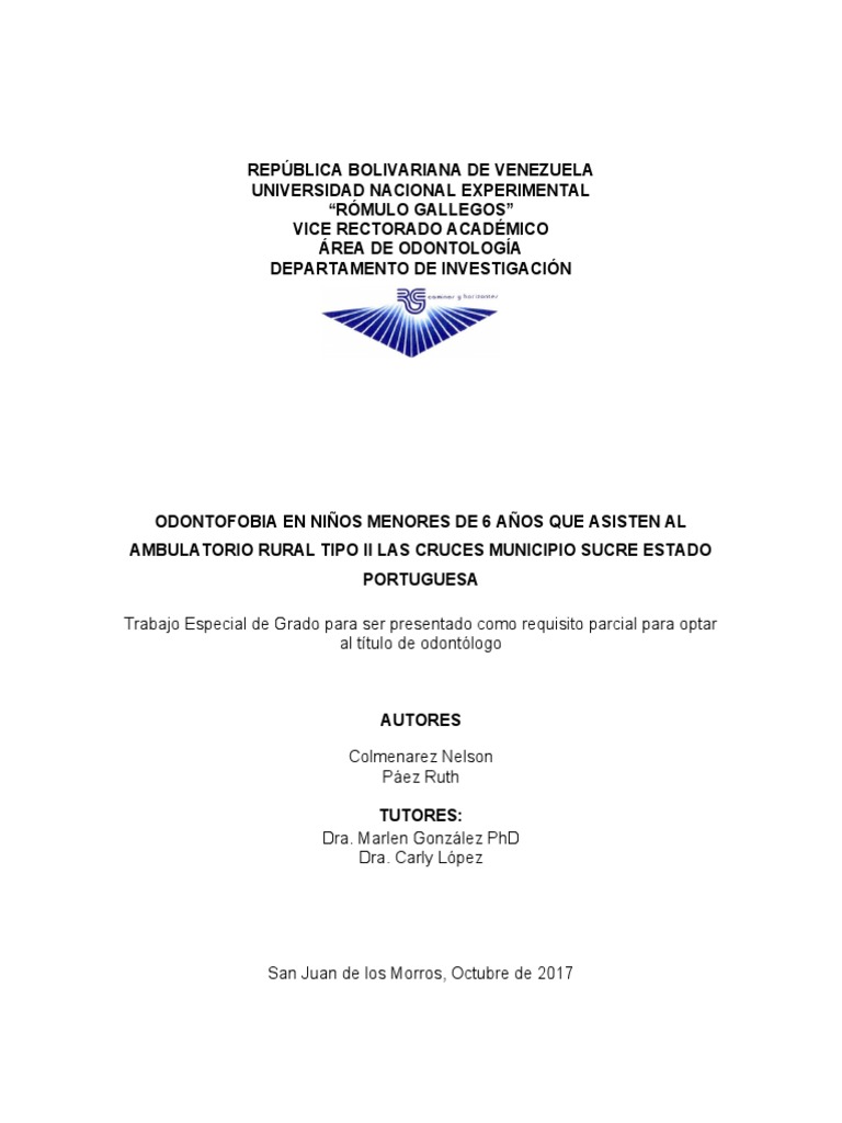 Trabajo Final de Ruth Paez y Nelson Colmenares | PDF | Odontología | Temor