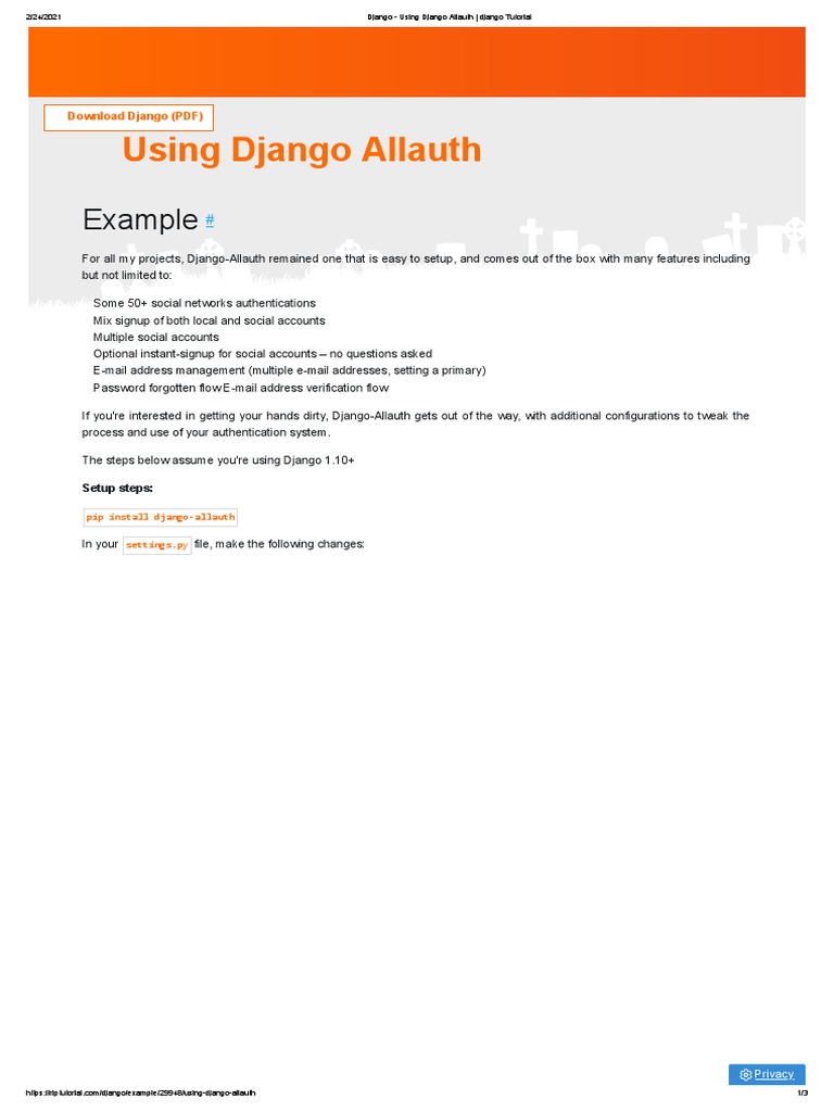 Django - Using Django Allauth - Django Tutorial | PDF | Information Technology Management ...