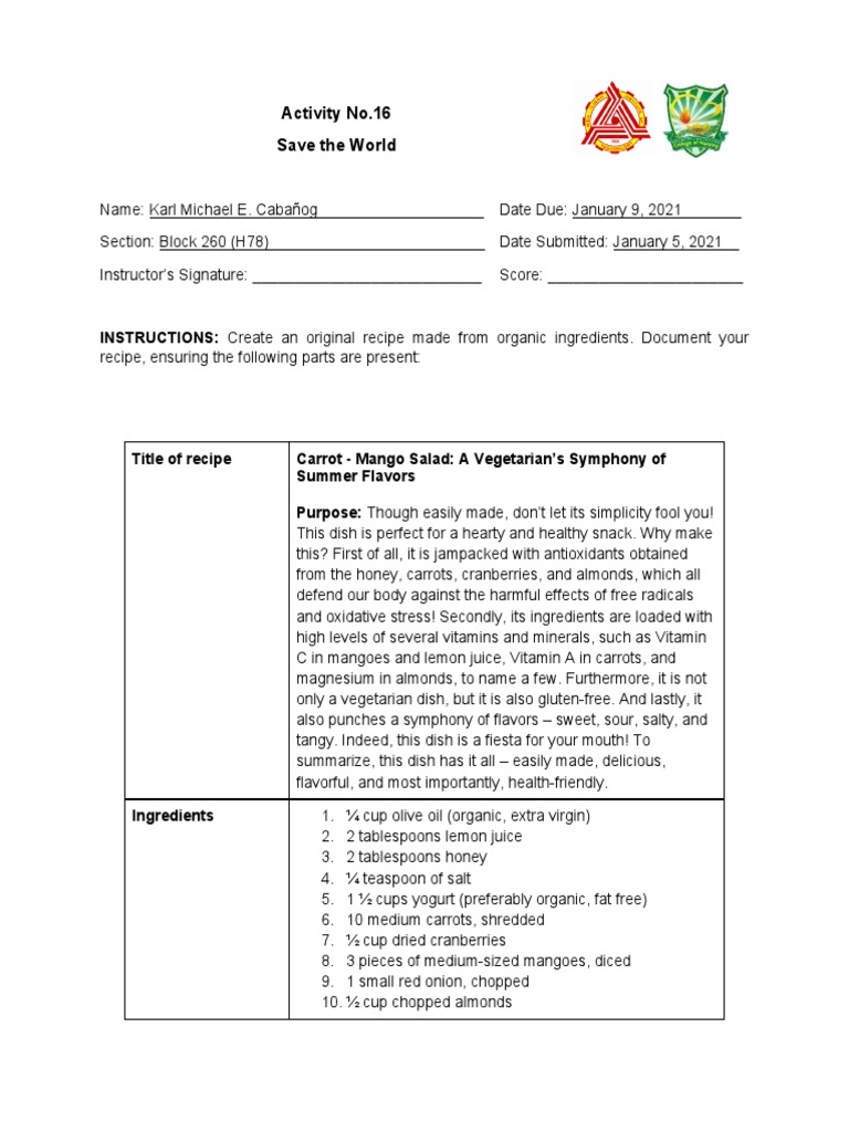 Activity 16 Worksheet | PDF | Yogurt | Taste