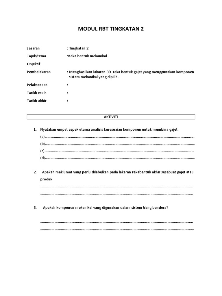 Modul RBT Ting 2 | PDF
