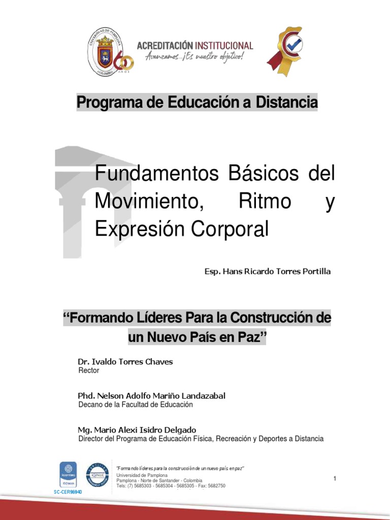 Modulo FUNDAMENTOS BÁSICOS DEL MOVIMIENTO, RITMO Y EXPRESIÓN | PDF ...