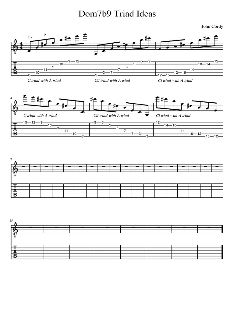 Dom7b9 Triad Ideas: Ci Triad With A Triad Cii Triad With A Triad C ...