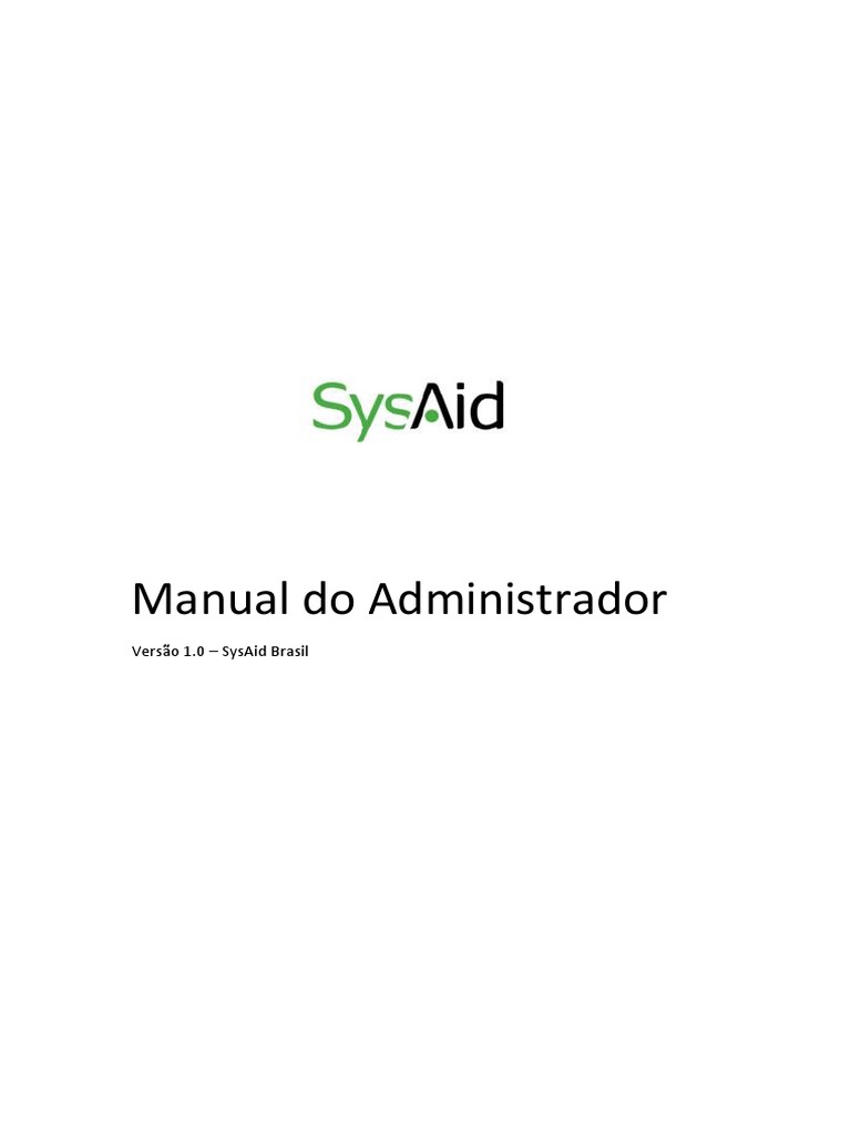 Manual do SysAid para Admins | PDF | Agendamento (informática) | Linguagem natural
