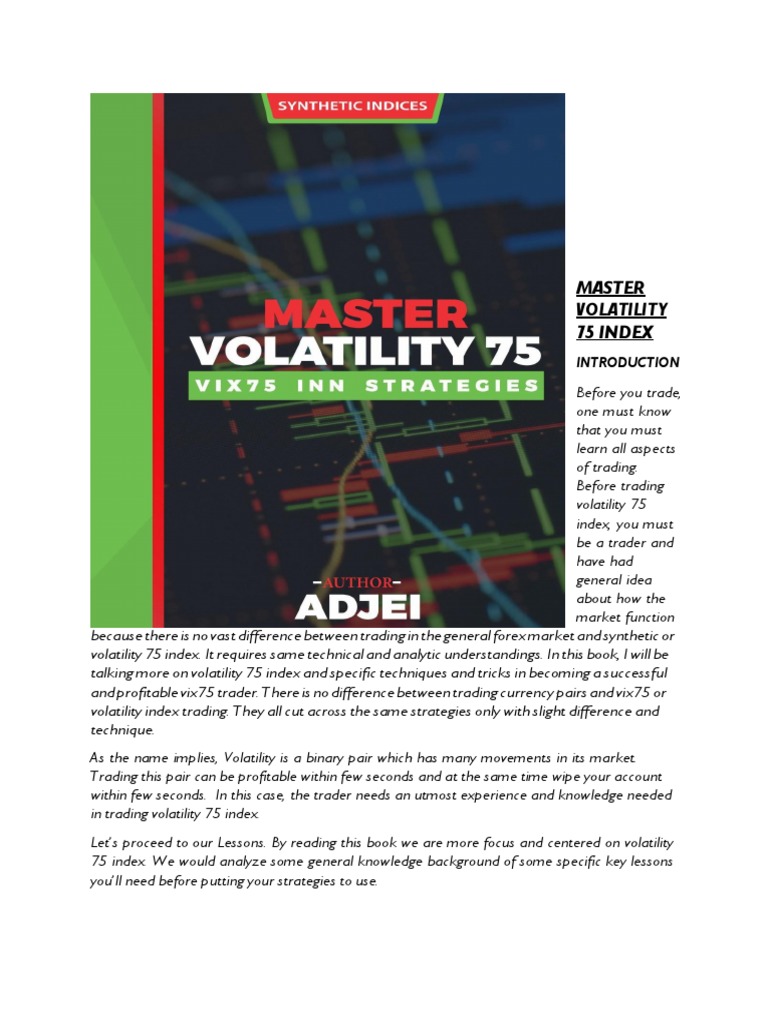 Volatility 75 Index Technical Analysis Knowledge Must Read! | PDF