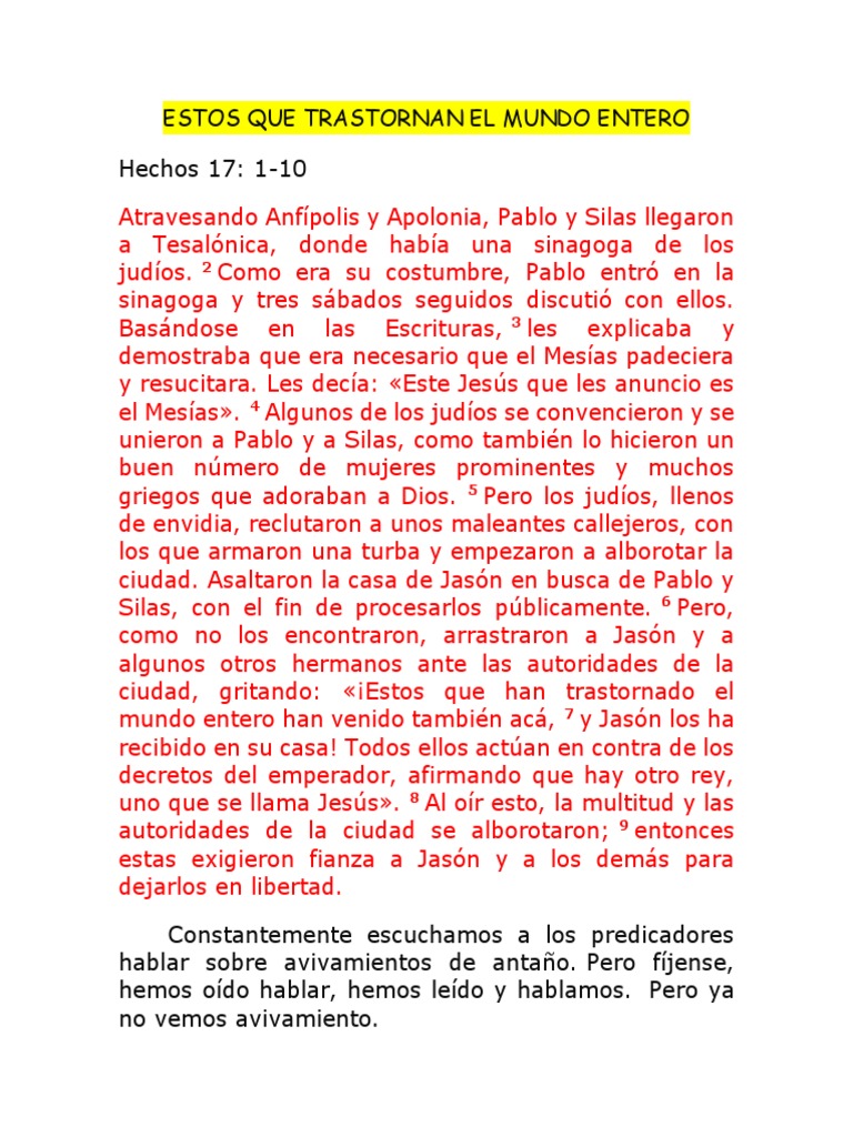 Hechos 17 - 1-10 | Descargar gratis PDF | Pablo el apóstol | Jesús