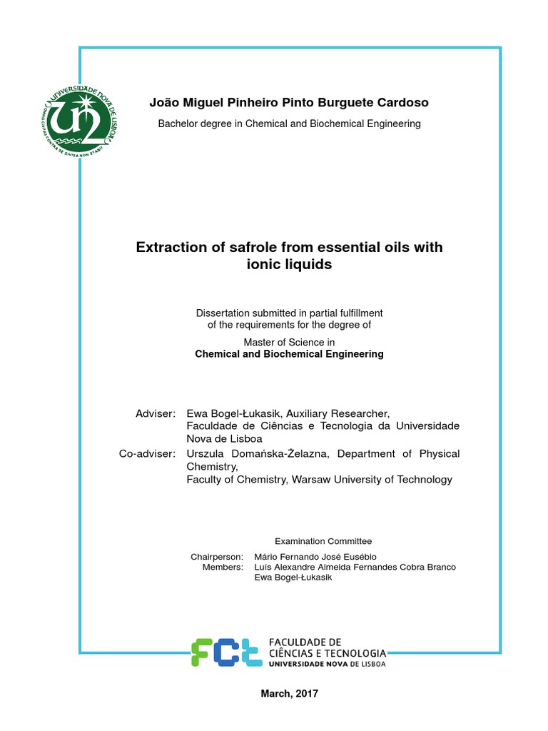 Extraction of Safrole From Essential Oils | PDF | Supercritical Fluid ...