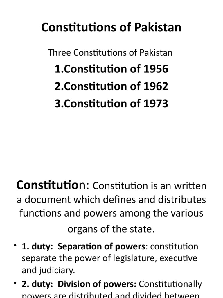 Pakistan's Constitutions Overview | PDF | Social Institutions | Social ...