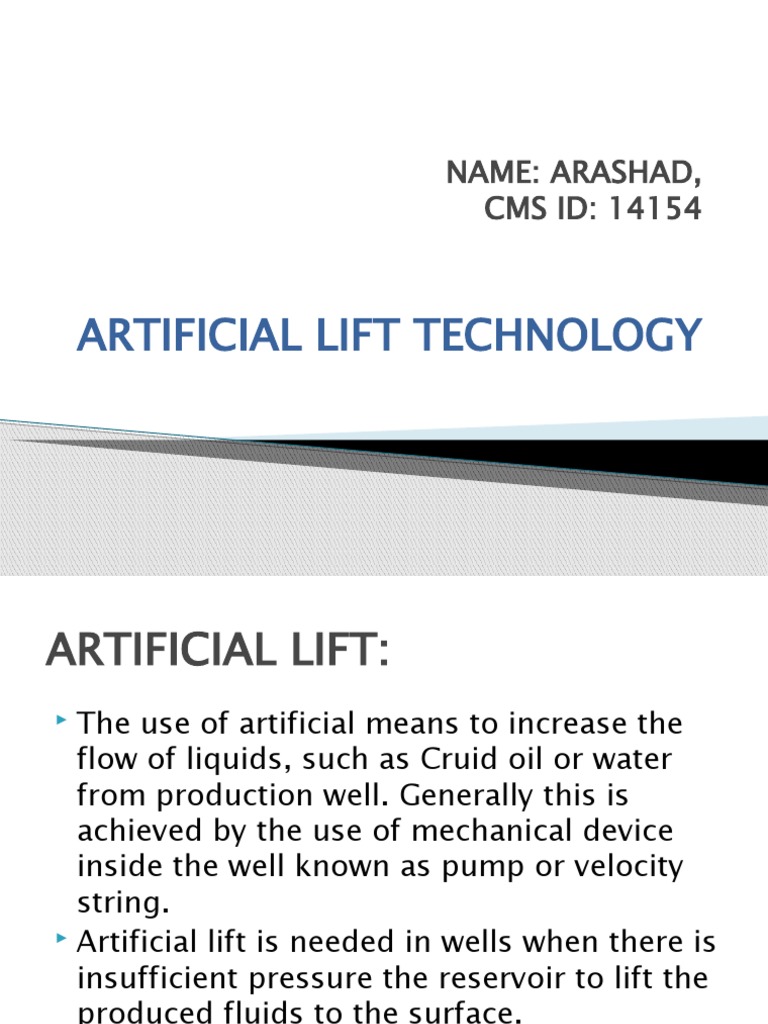 An Overview of Artificial Lift Technologies for Oil and Gas Wells | PDF ...