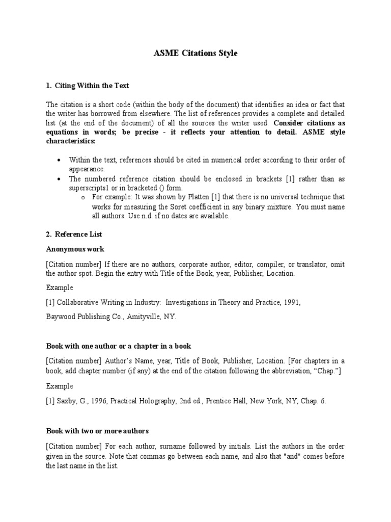 ASME Citations Style | PDF | Citation | Turbine