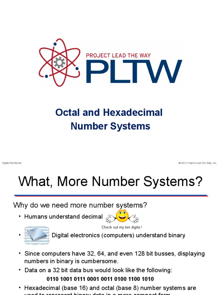 Octal and Hexadecimal Number Systems: © 2014 Project Lead The Way, Inc ...