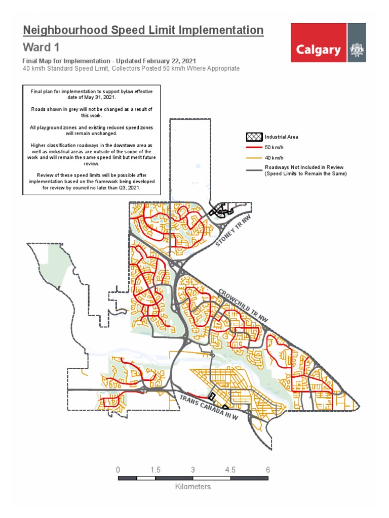 Neighbourhood Speed Limit Map Ward1 | PDF | Road Infrastructure ...