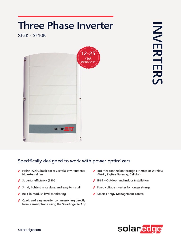 Https WWW - Solaredge.com Sites Default Files Se-three-phase-Inverter ...