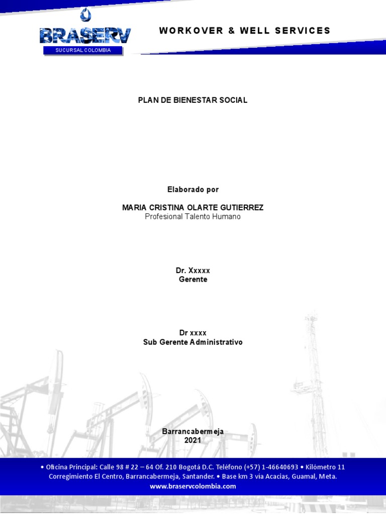 Plan de Bienestar Social | PDF | Bienestar | Empresas