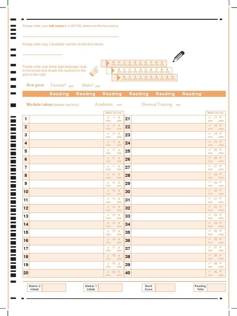 Ielts Reading Answer Sheet Compress | PDF | International English ...