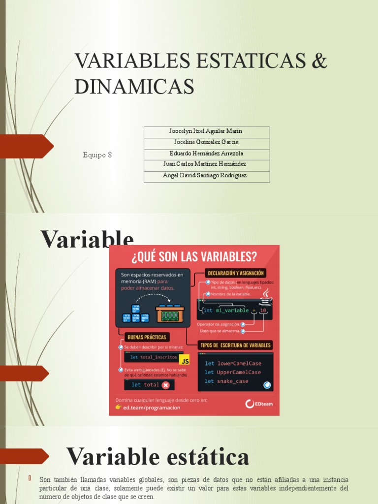 Variables Estaticas & Dinamicas-2 | PDF | Objeto (informática) | Programa de computadora